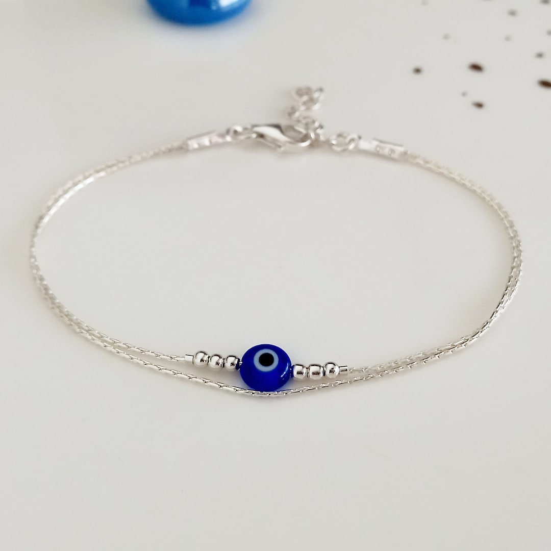 Evil Eye Silver Bracelet,make a Wish Bracelets,lucky Bracelets,good ...