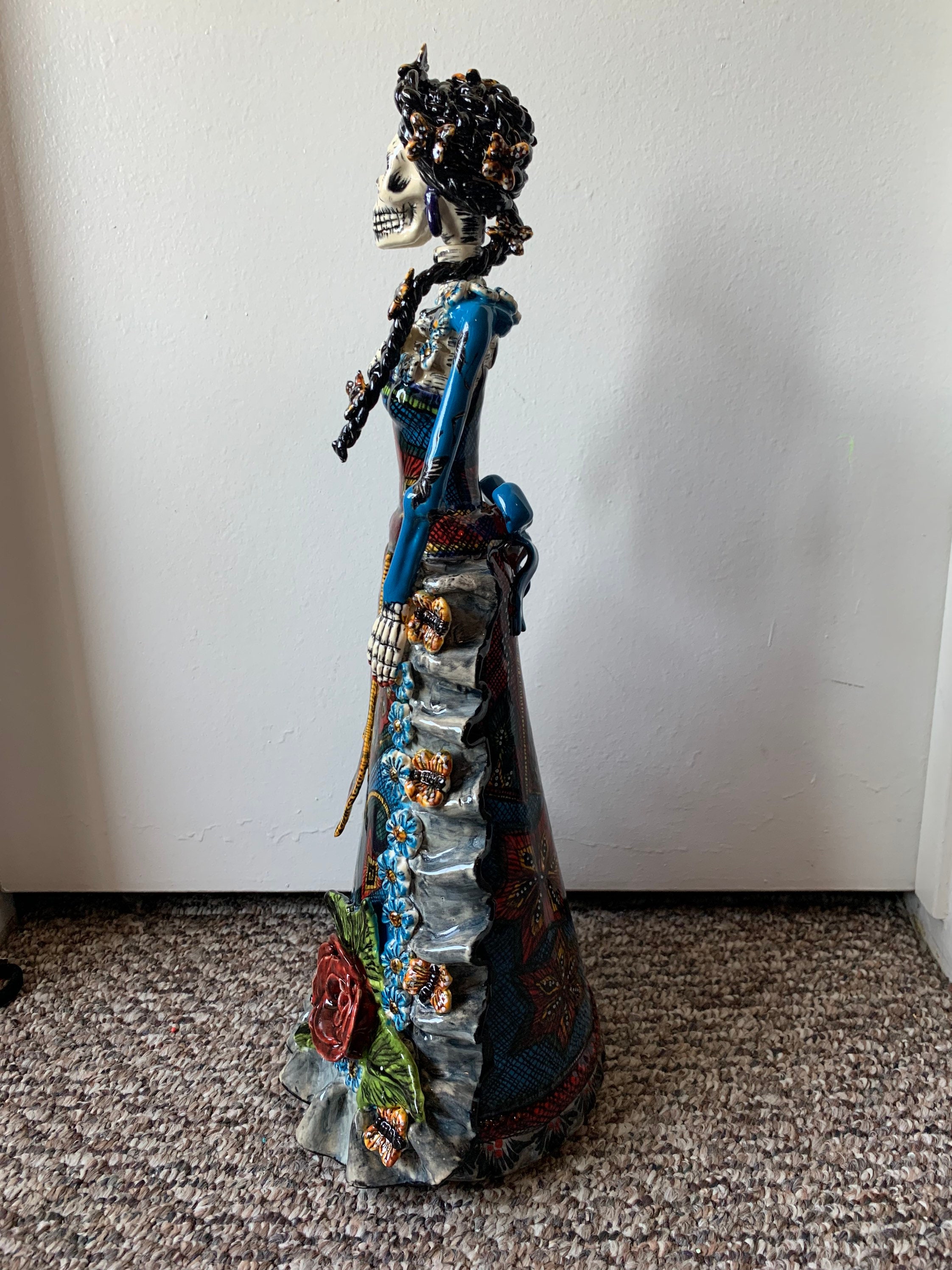 18 Catrina Talavera Clay Ceramic Michoacan Design With Butterflies ...