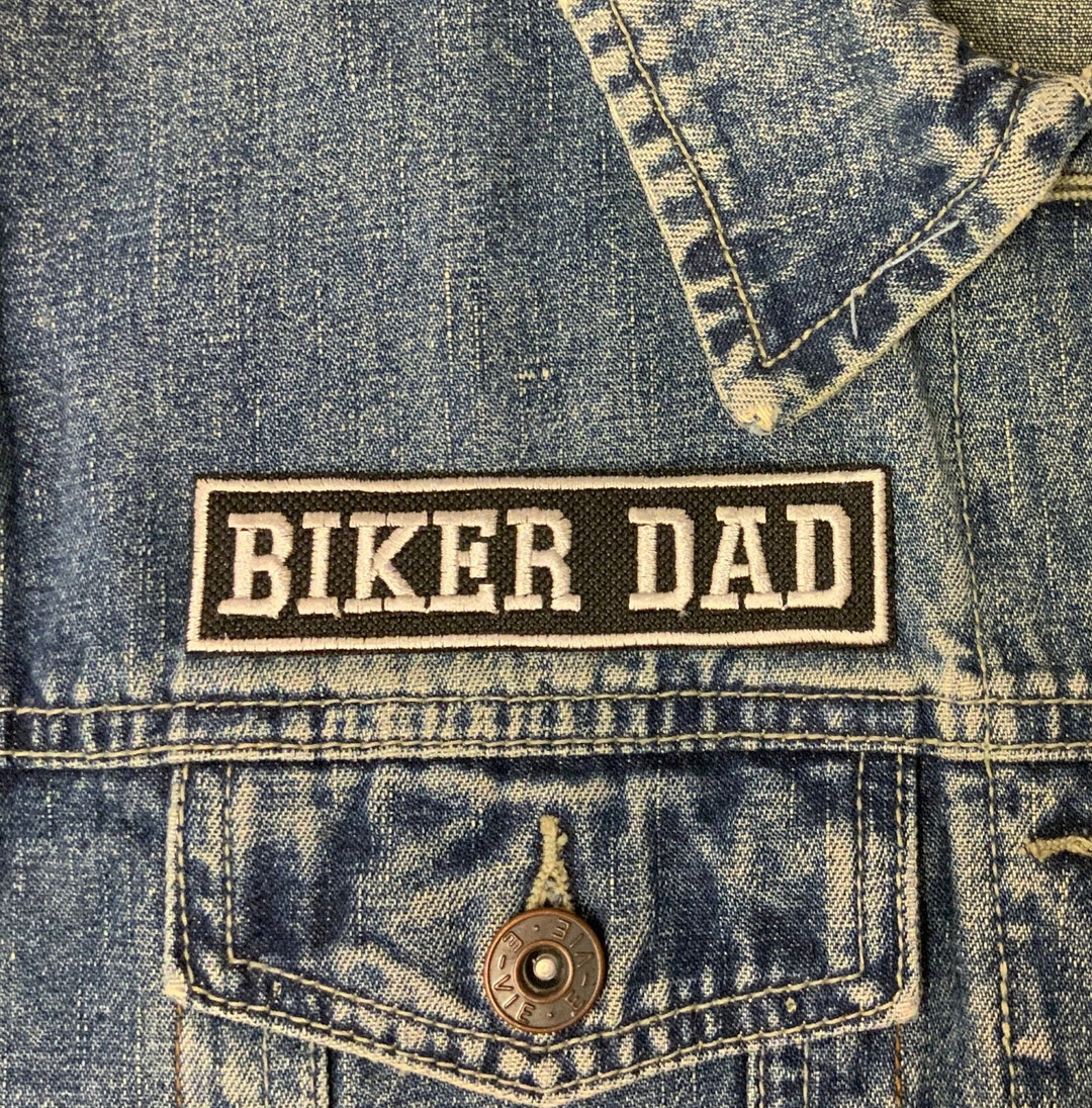 Biker Dad Embroidered Fabric Cloth Patch | Appliqué | Fashion Accessory ...