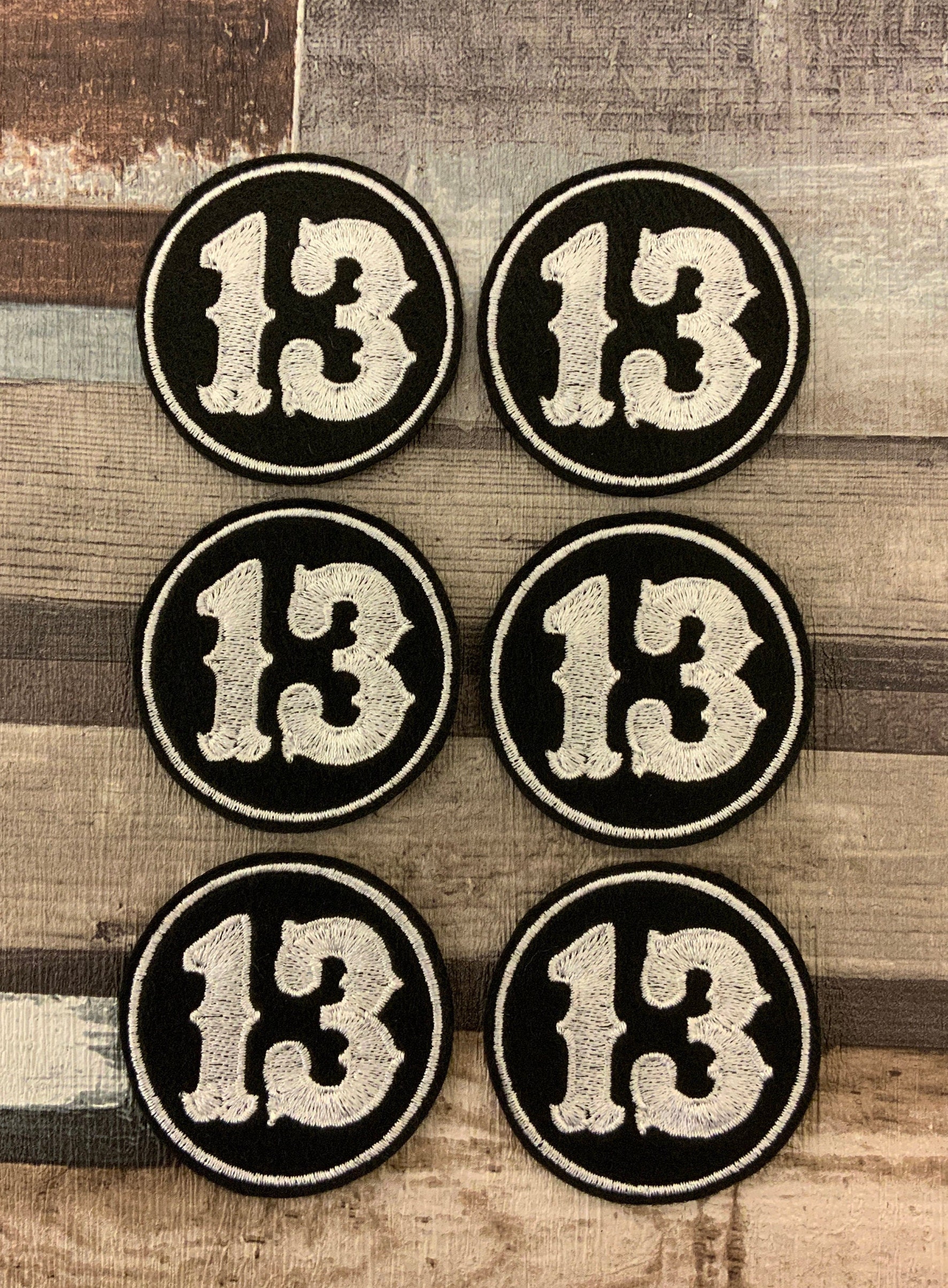 Luck No. 13 Embroidered Felt Patch Circle Diamond or Ace | Etsy