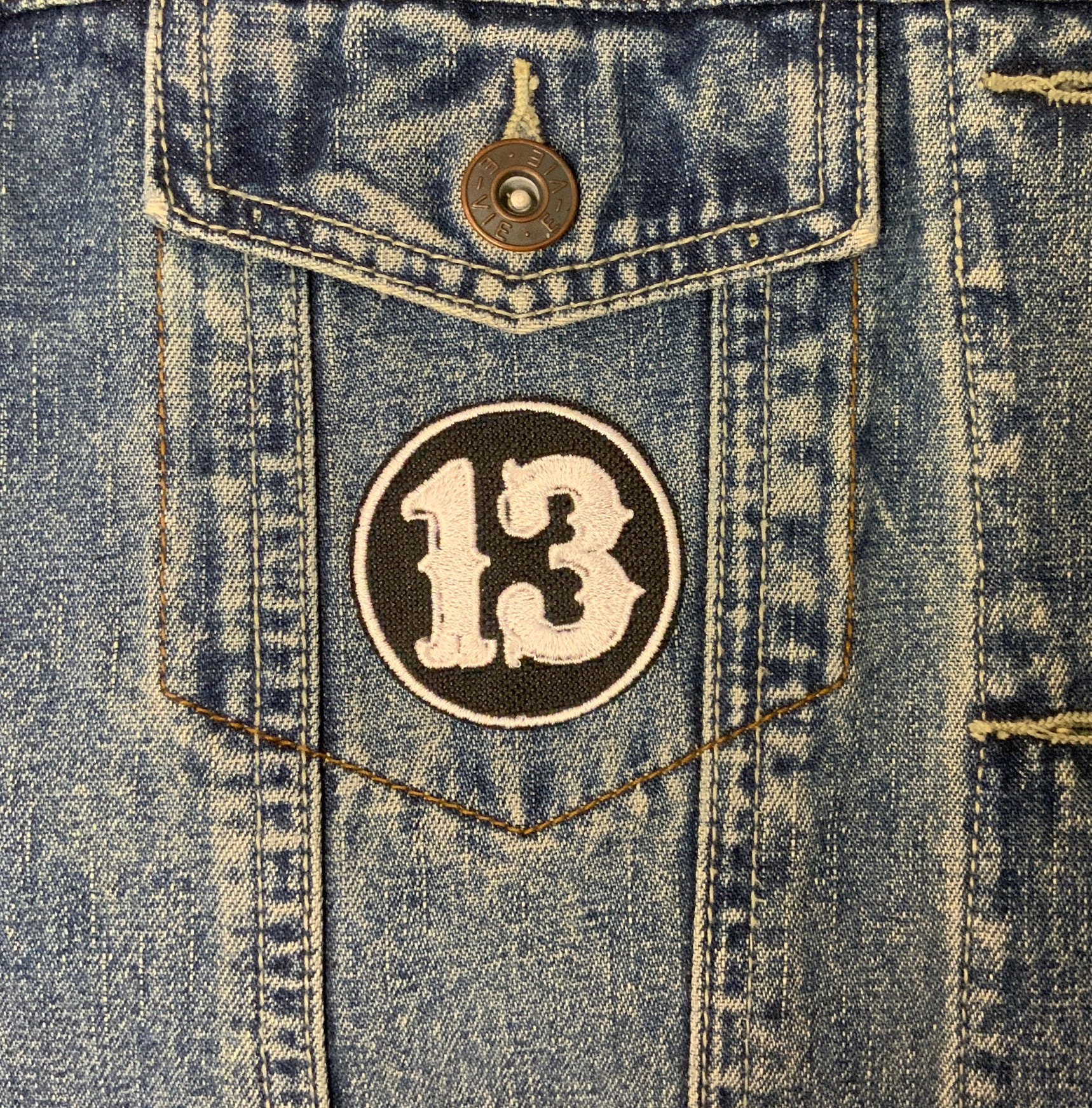 Luck No. 13 Embroidered Fabric Iron on Patch - Circle, Diamond or Ace ...