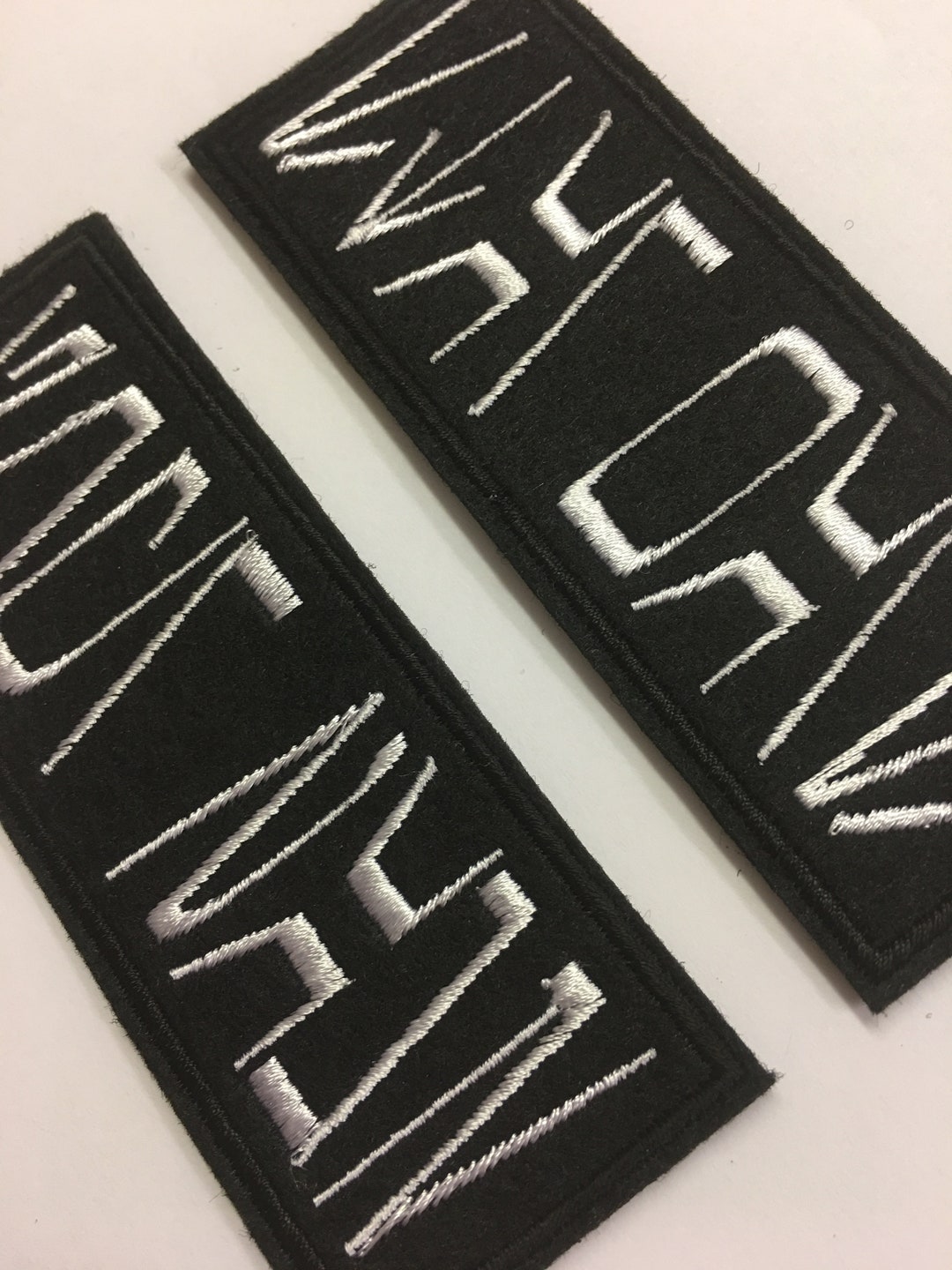 Personalised Custom Sci Fi Themed Aurebesh Font Embroidered Felt Name Patch Upper & Lower Case ...