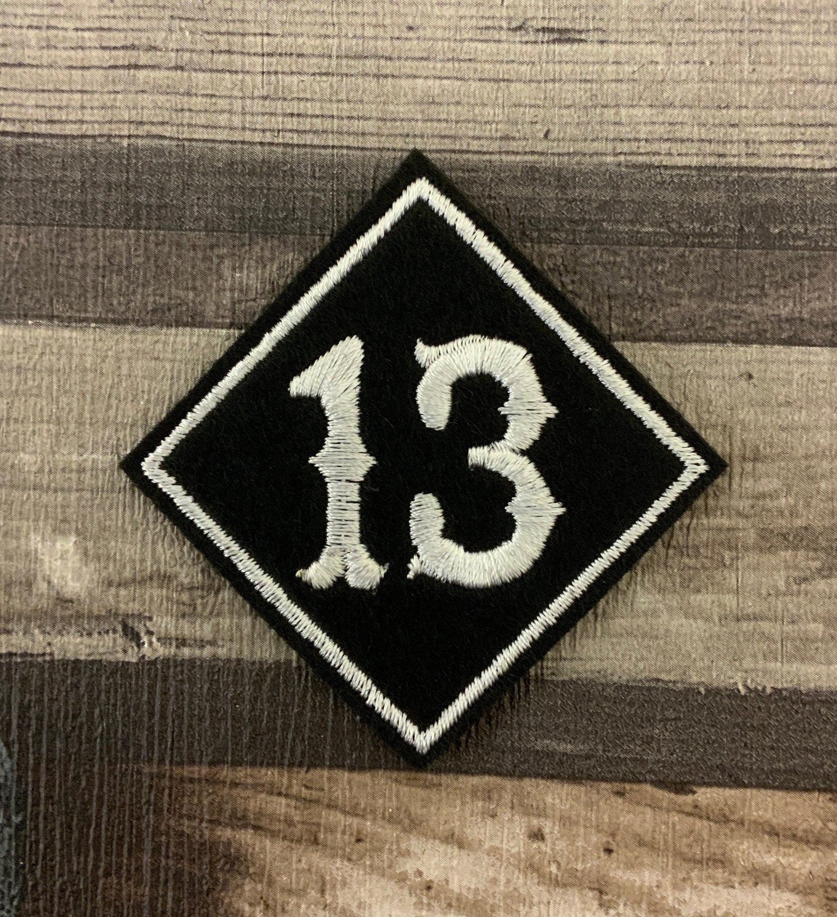 Luck No. 13 Embroidered Felt Patch Circle Diamond or Ace | Etsy