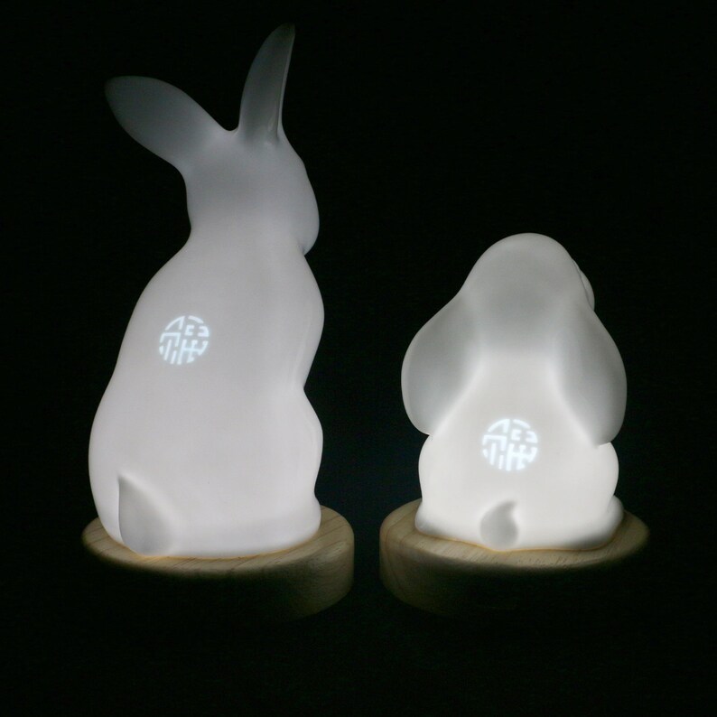 Little Bunny Ceramic Table Lamp, Ceramic Rabbit Night Light, Ceramic ...