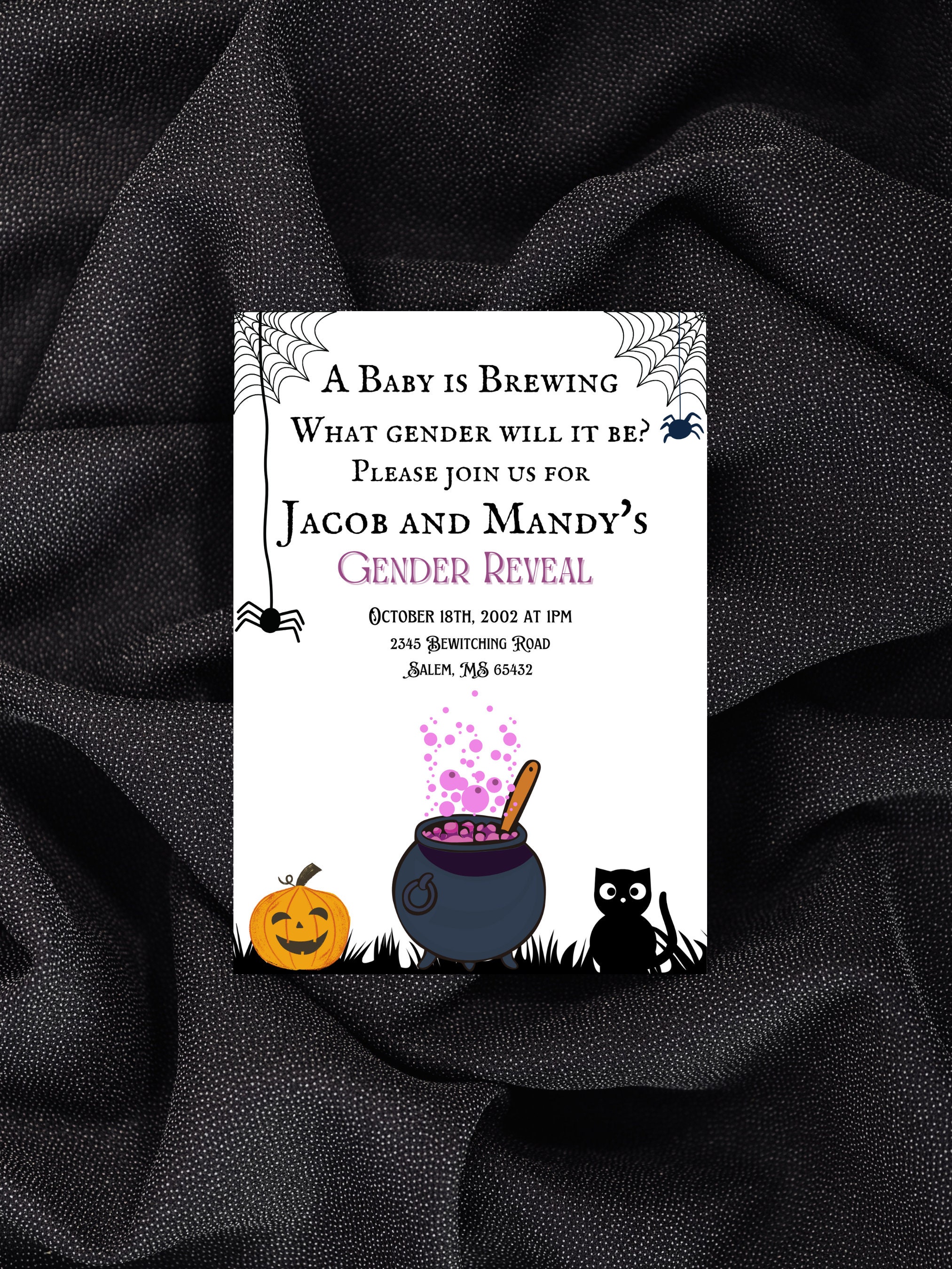 Halloween Gender Reveal Invitation Digital - Etsy