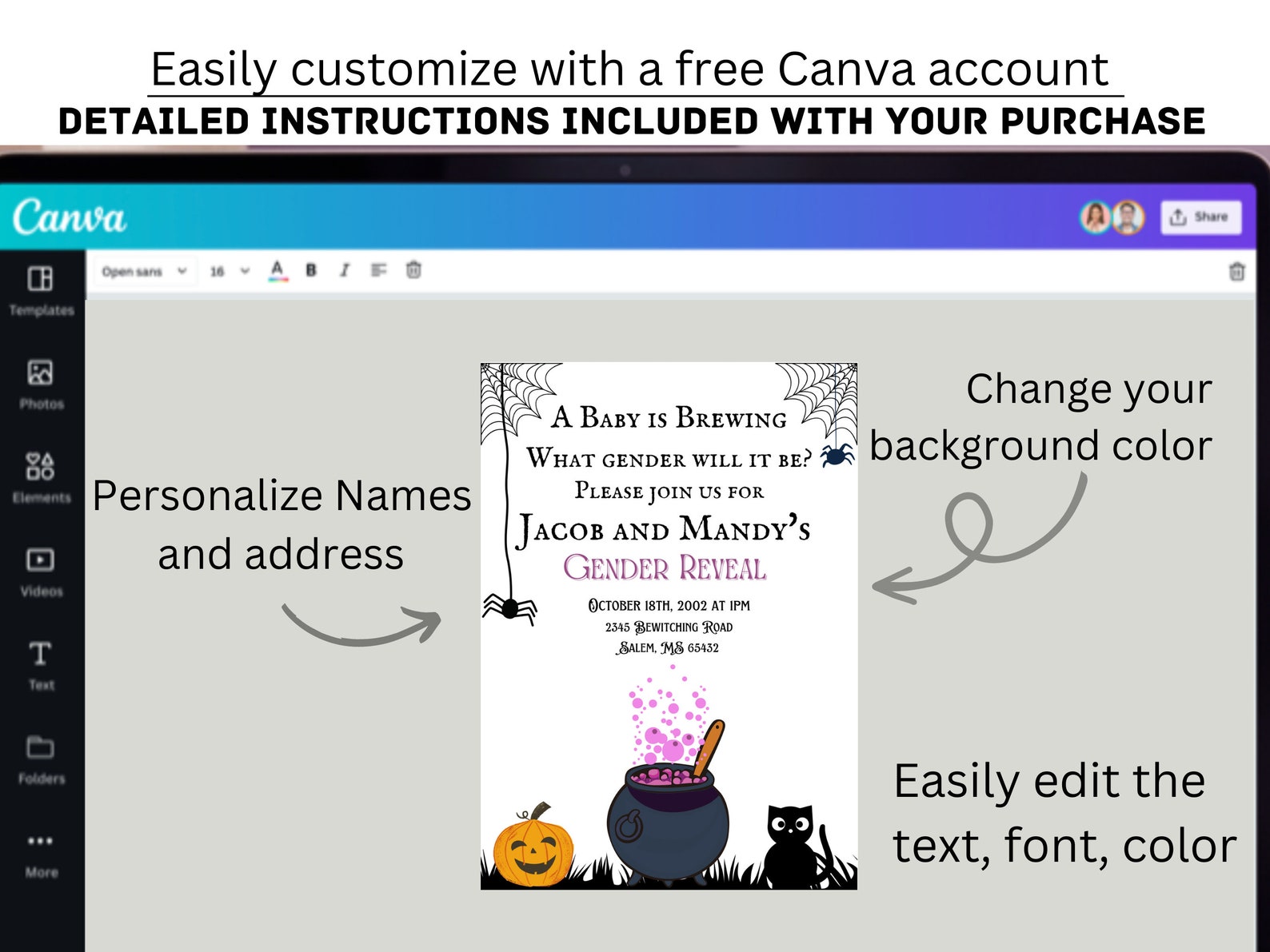 Halloween Gender Reveal Invitation Digital - Etsy