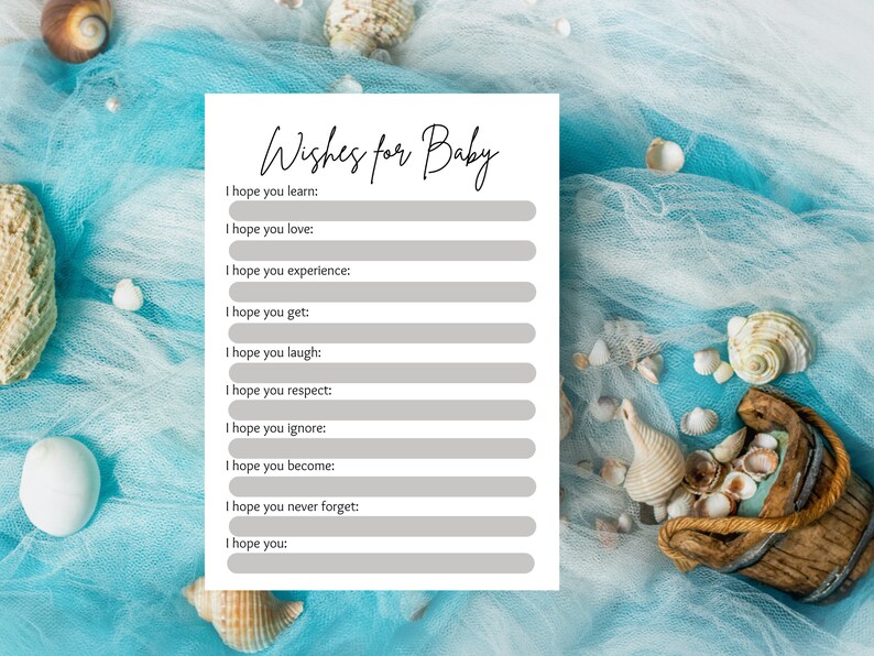 Wishes for Baby Digital Printable Baby Shower Game Modern Design - Etsy