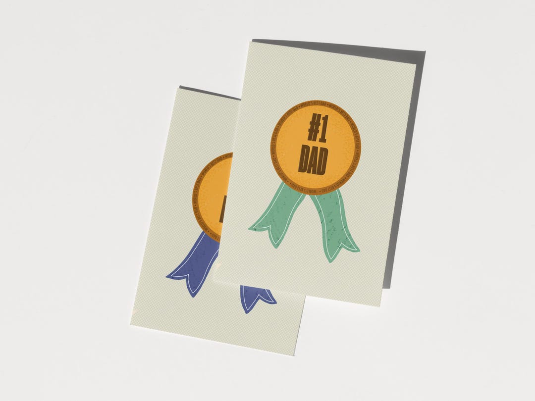 Number 1 Dad Gold Medal Card | Funny Fathers Day Card | 5x7 - Etsy