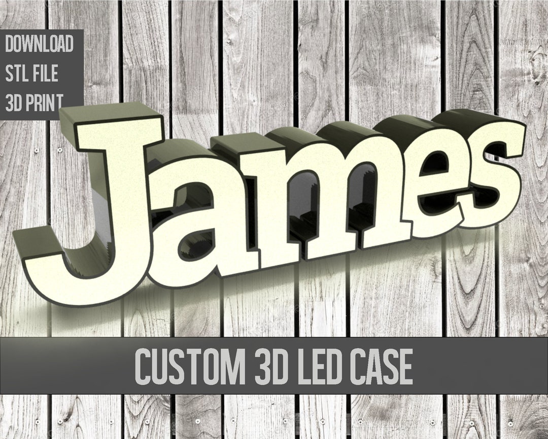 3D Led Case Personalized STL File Sign for 3D Printing Digital File - Etsy