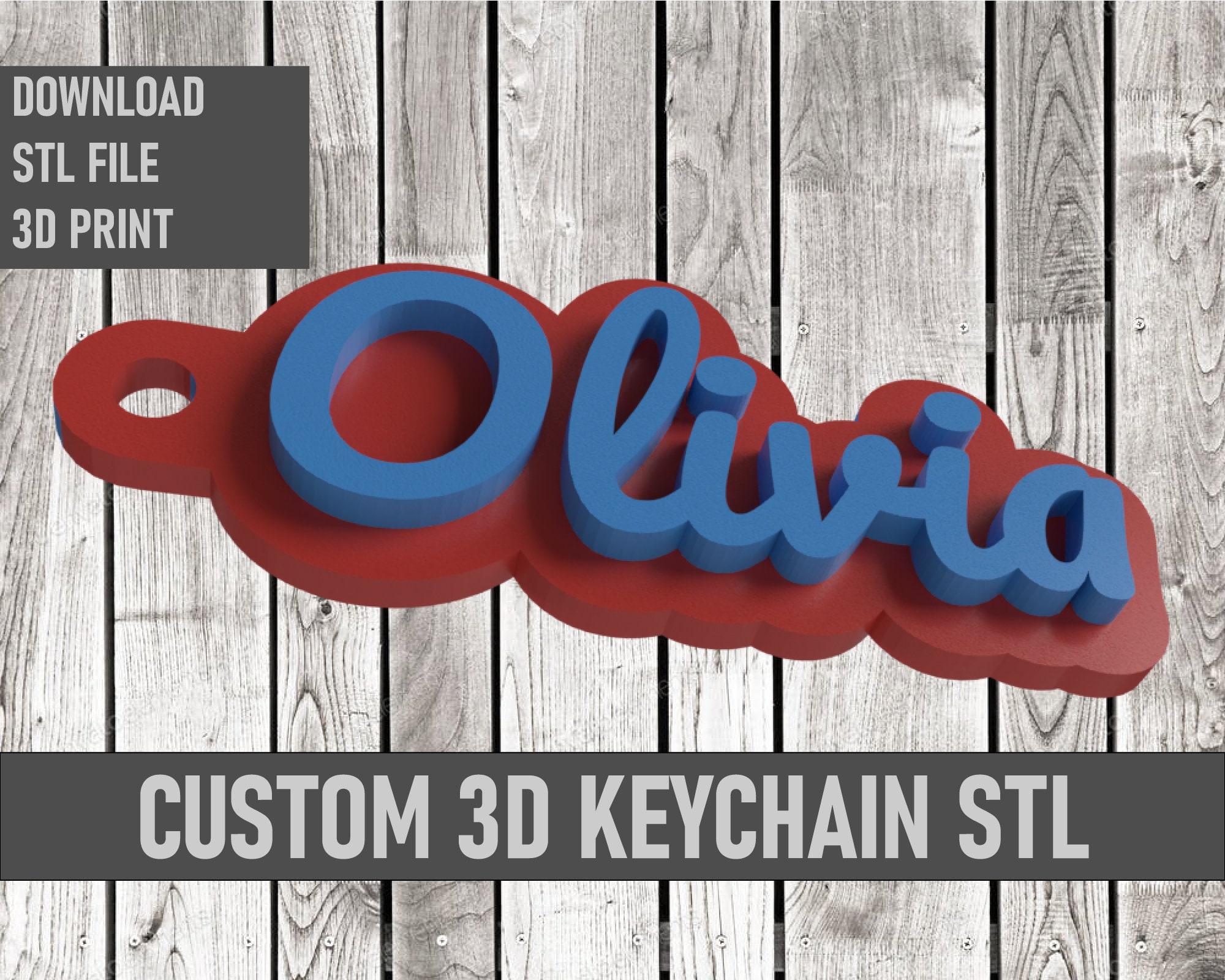 3D Keychain, Personalized Keychain, Nametag, 3D Model, Stl Files 3D ...