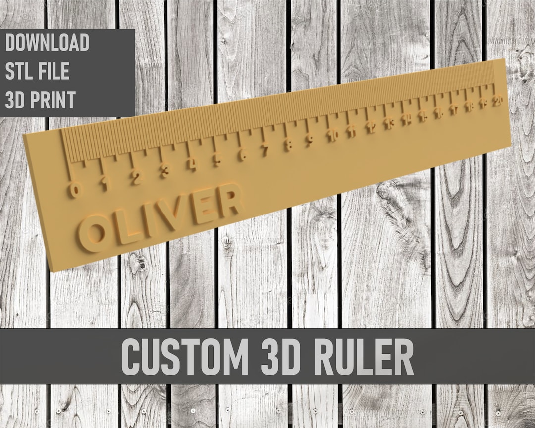 Personalised 3D Ruler STL File 3D Printing Printers Digital File - Etsy