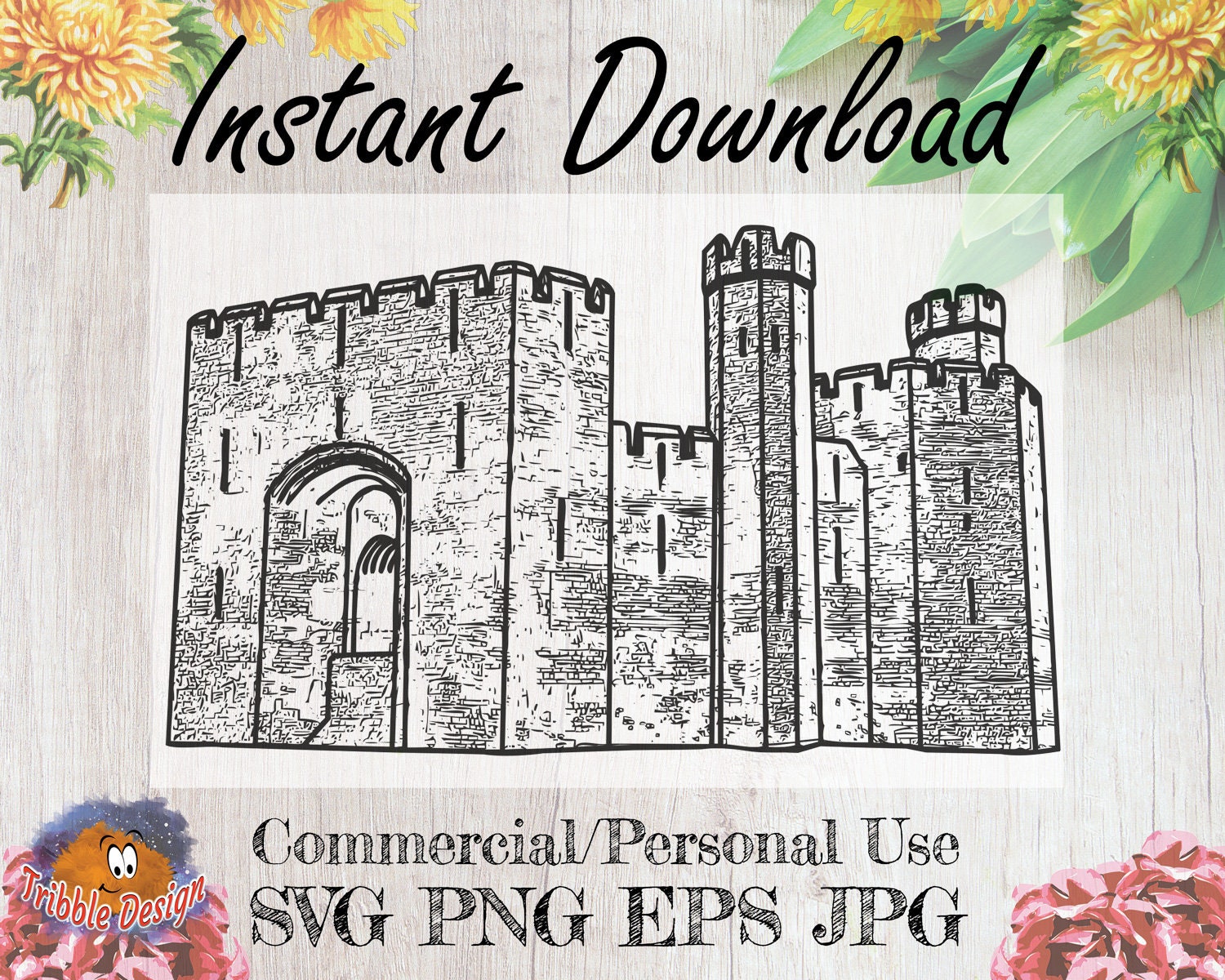Caernarfon Castle SVG, Welsh Castle Decal, Cut Files, Decals, Vinyl ...