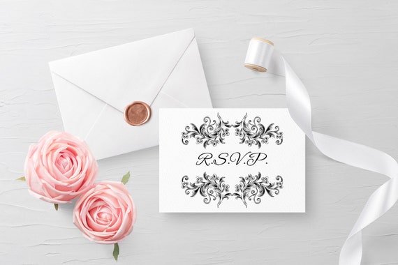 Wedding RSVP SVG Template wedding Svg Cuts Cut Files | Etsy