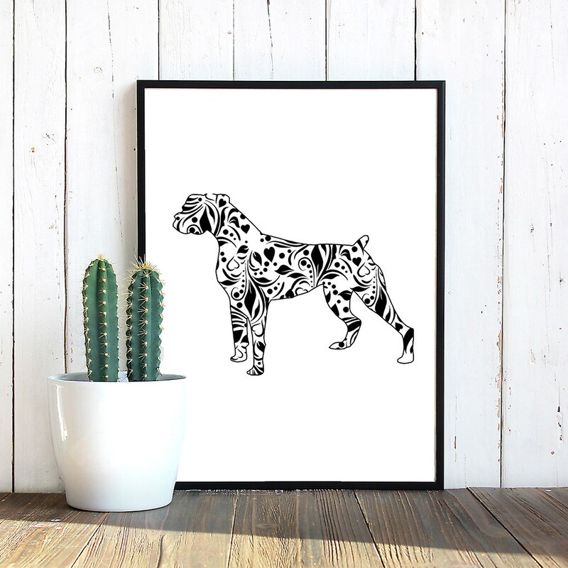 Boxer Mandala Svg - Etsy