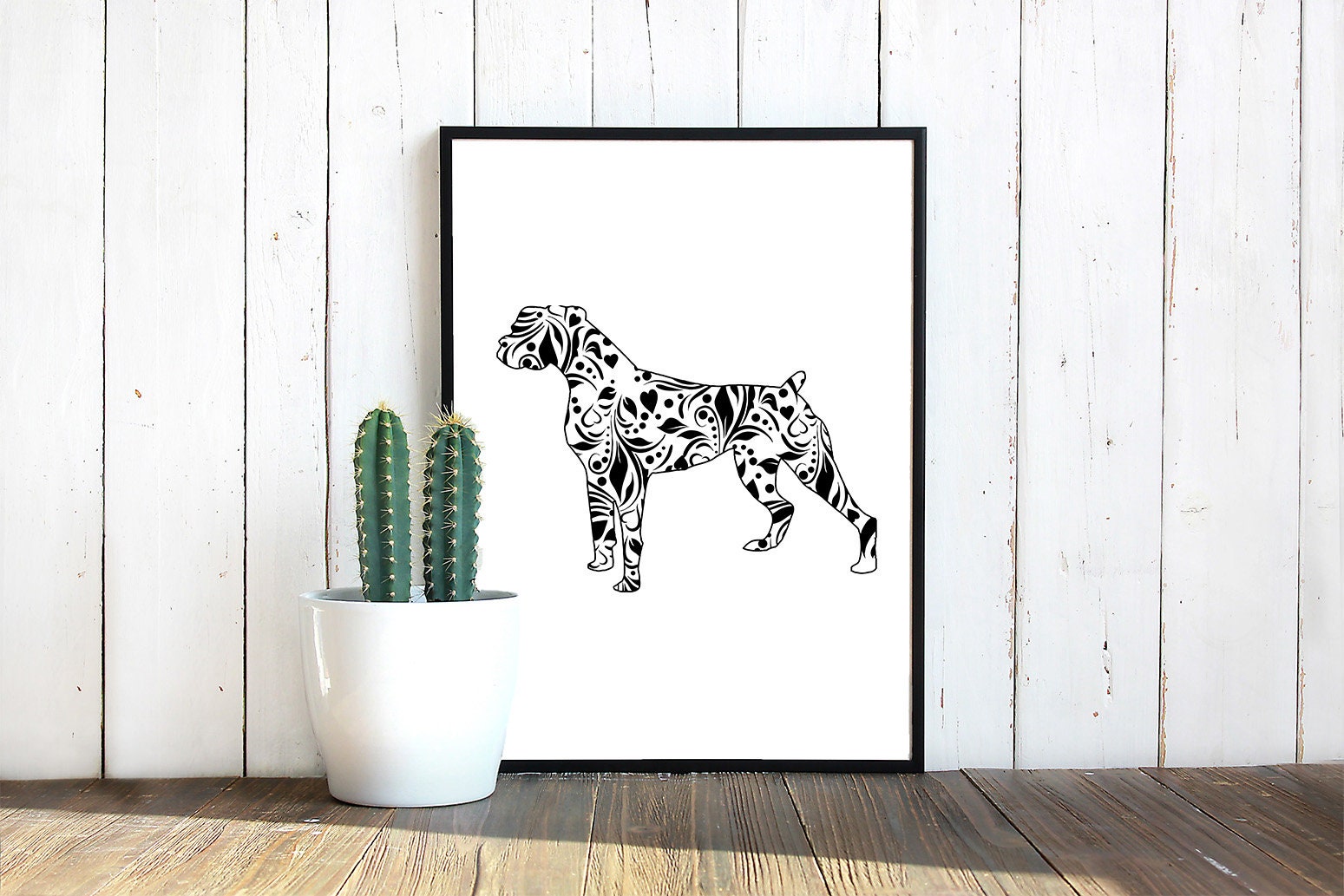 Mandala Boxer Svg, Doodle Boxer, Boxer Mandala, Boxer Dog Svg, Heat ...