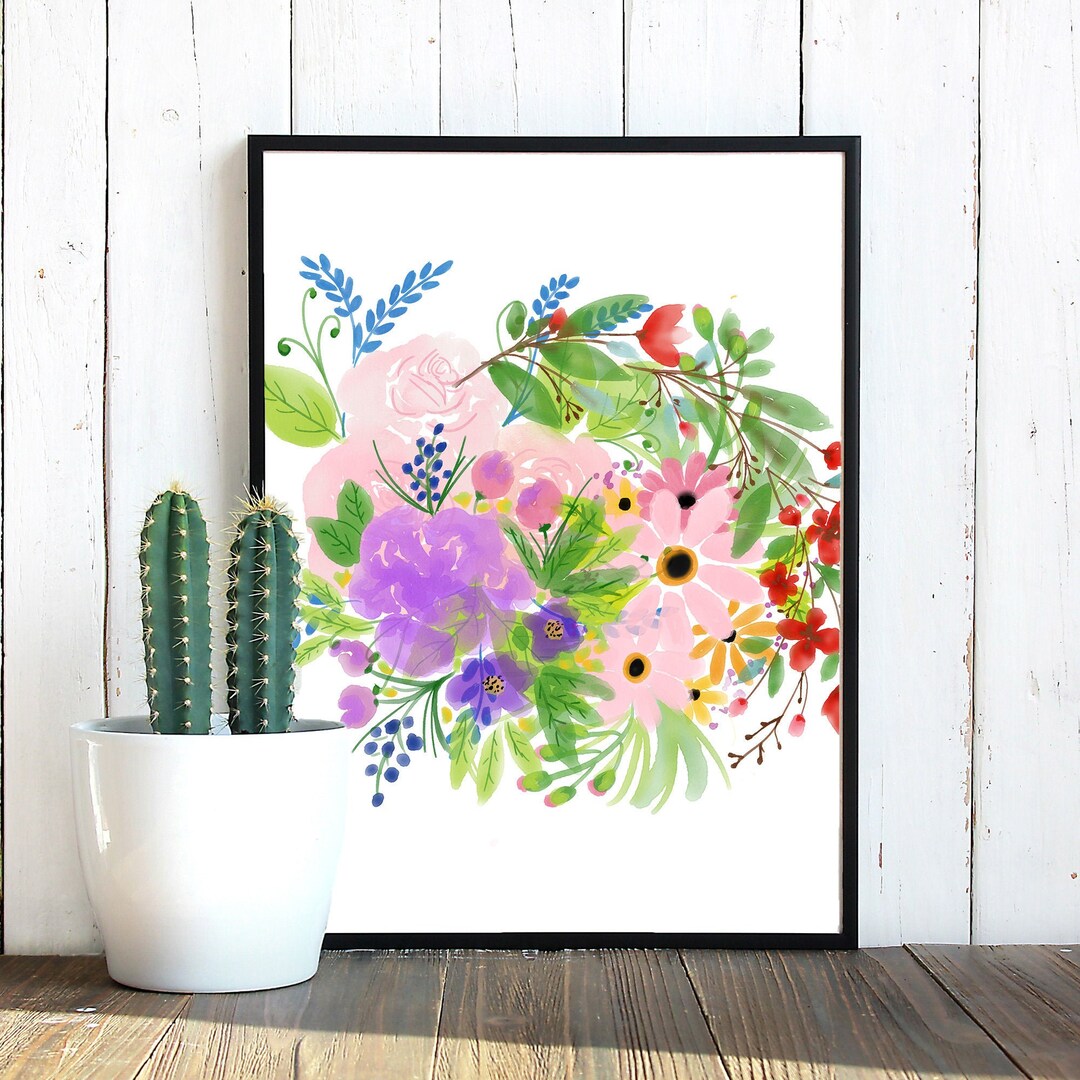 Small Watercolor Flower Bundle, Watercolor Flowers PNG, Watercolor ...