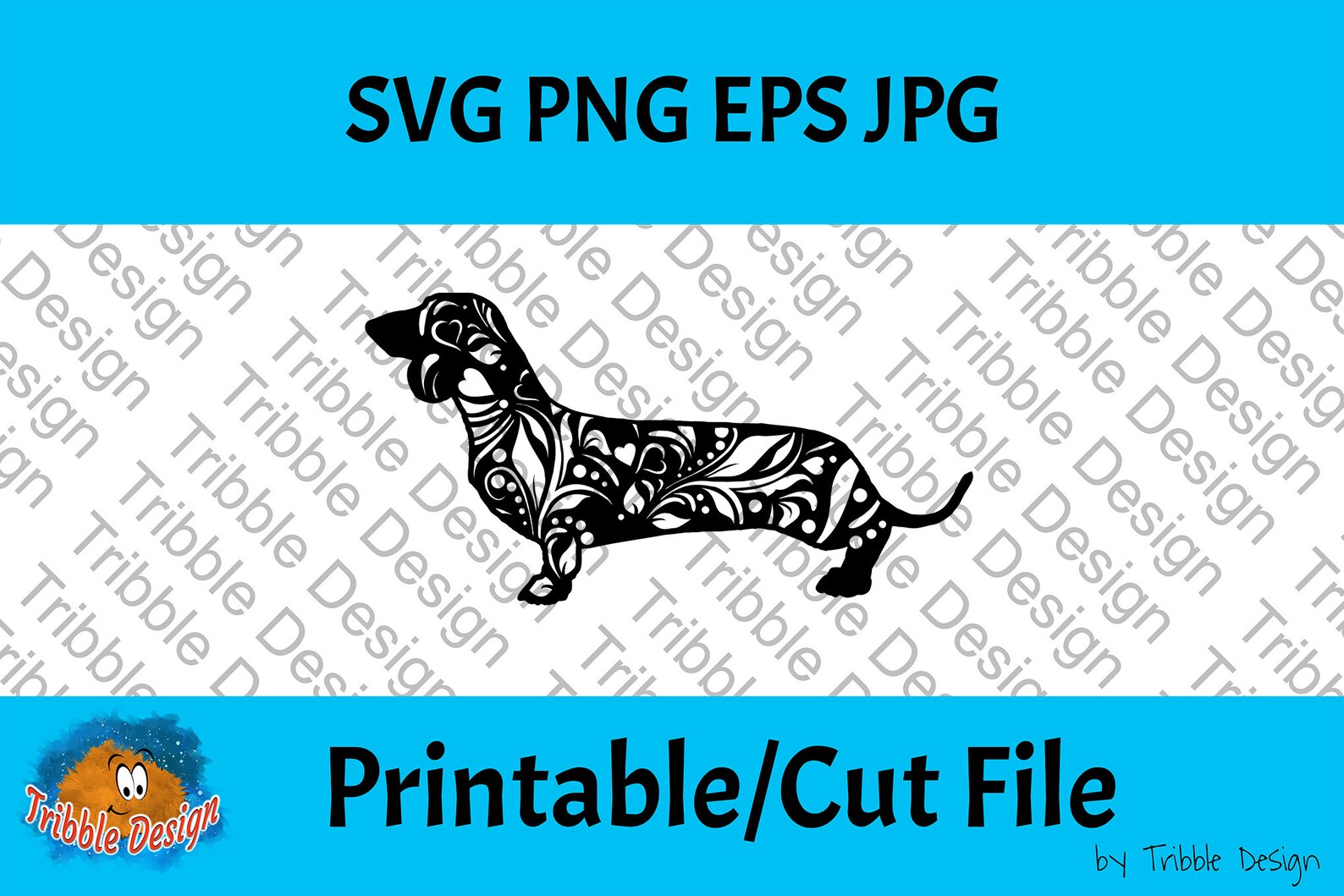 Mandala Dachshund Svg, Dachshunds, Dog Mandala, Heat Transfer, Cut ...