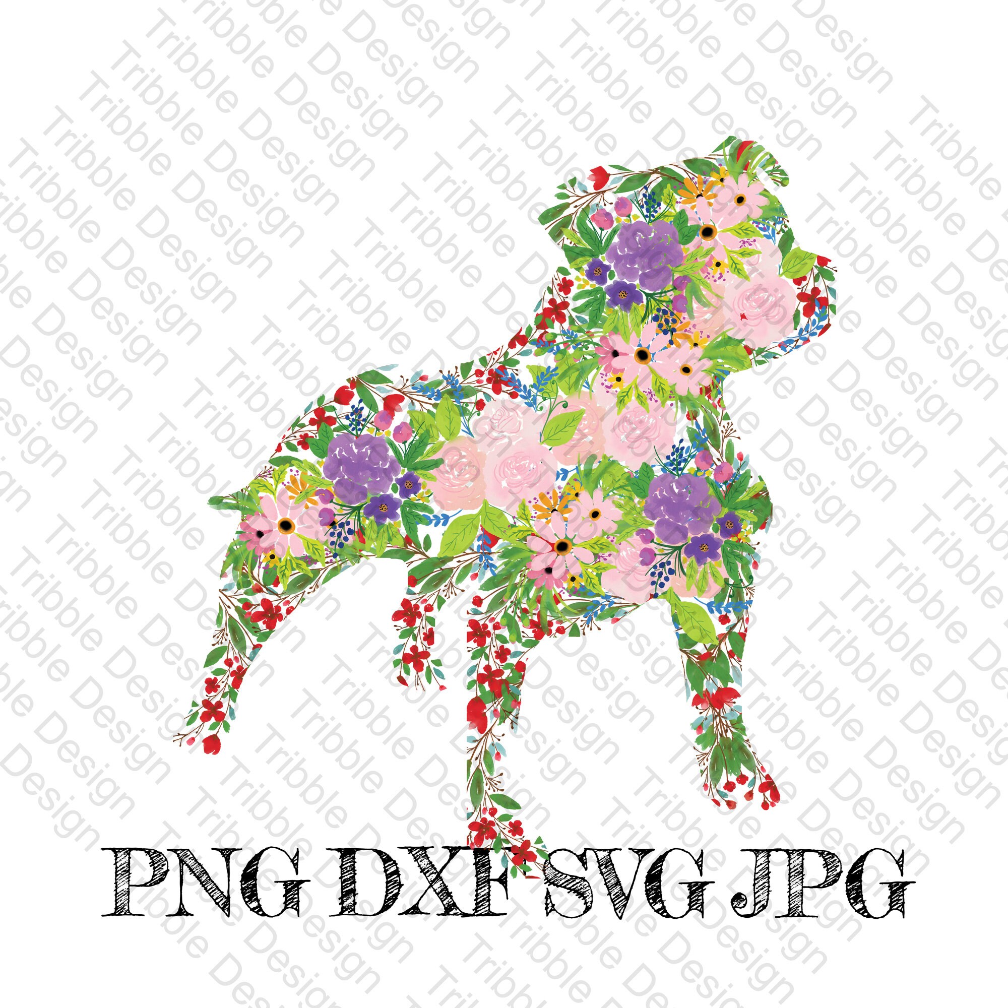 Staffordshire Dog Flowers, Staffy, Staffordshire SVG, Staffordshire ...