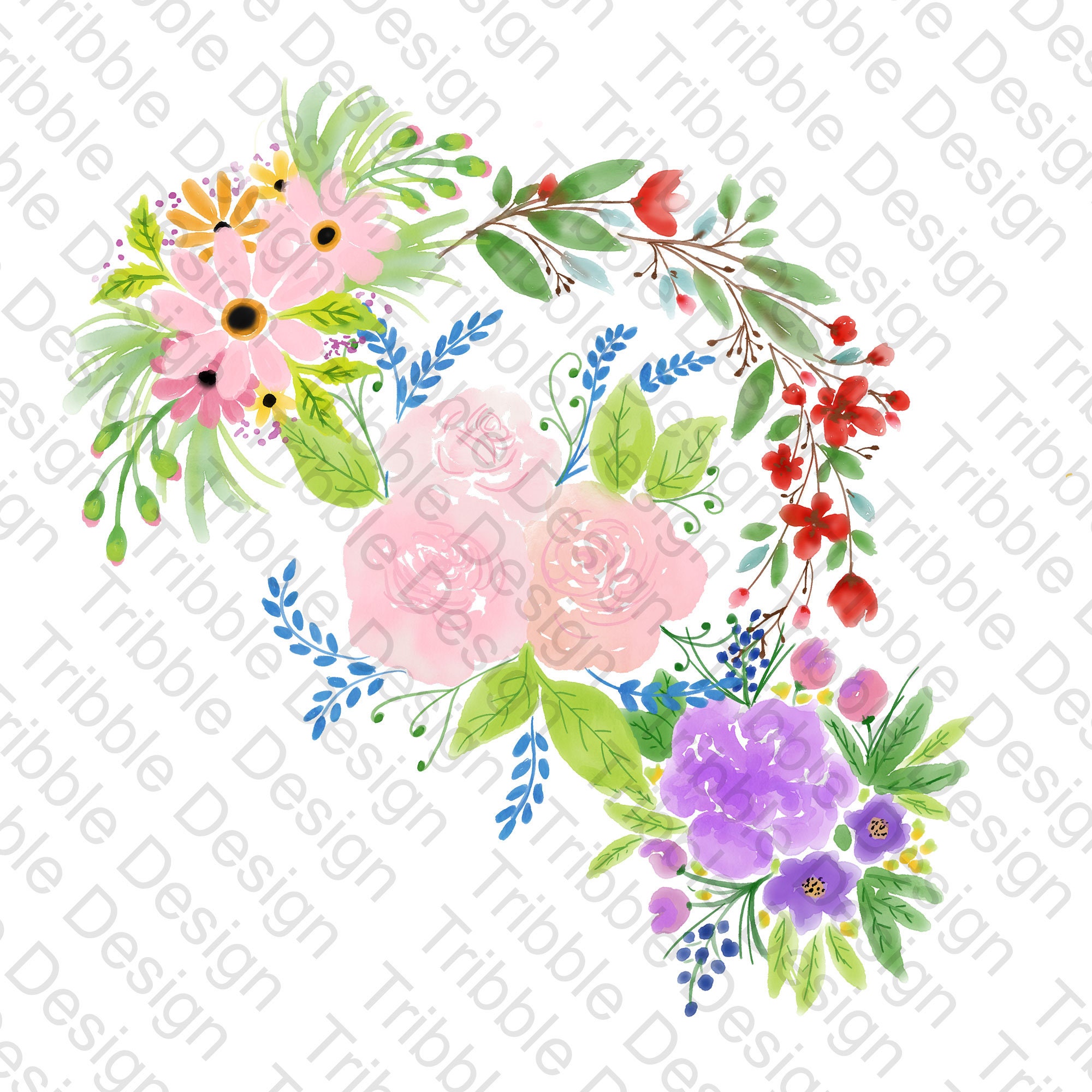 Small Watercolor Flower Bundle, Watercolor Flowers PNG, Watercolor ...