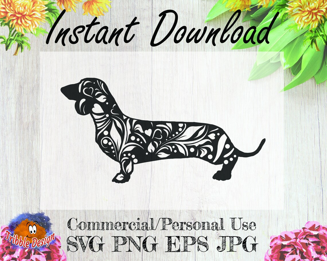 Mandala Dachshund Svg, Dachshunds, Dog Mandala, Heat Transfer, Cut ...