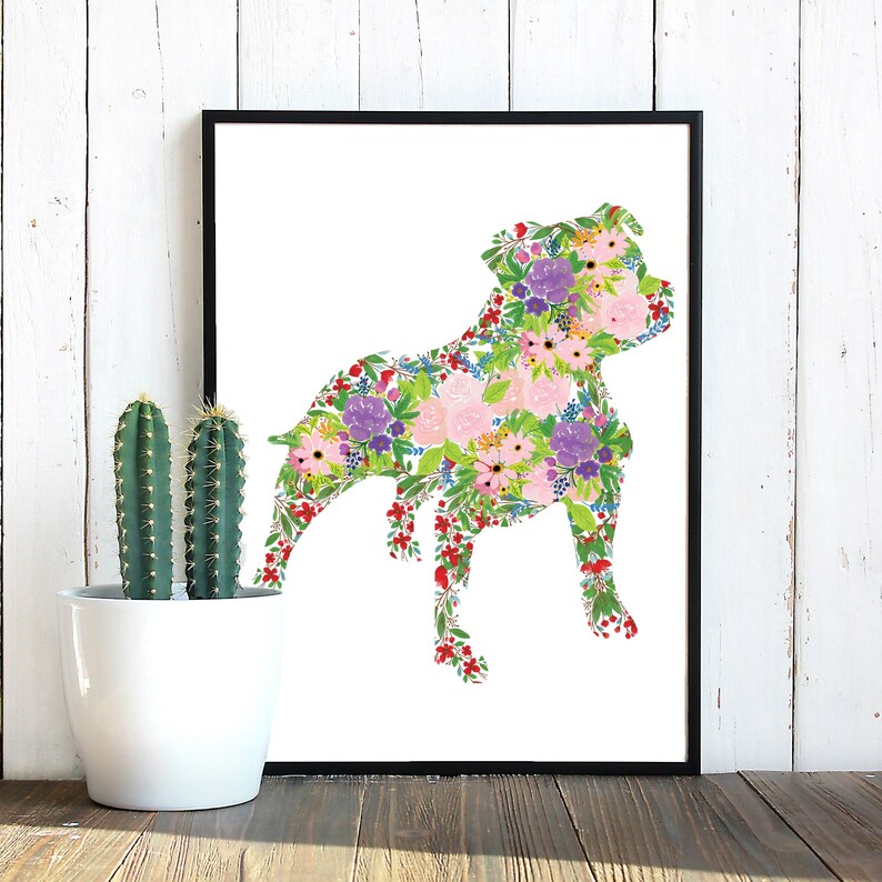 Staffordshire Dog Flowers, Staffy, Staffordshire SVG, Staffordshire ...