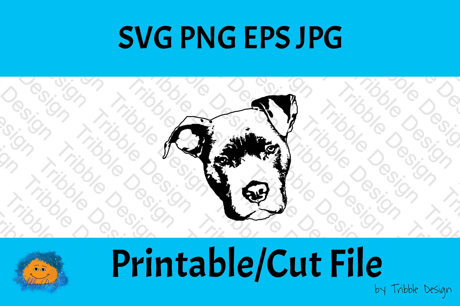 Staffordshire Bull Terrier Head SVG - Staffordshire Terrier SVG - Dog ...