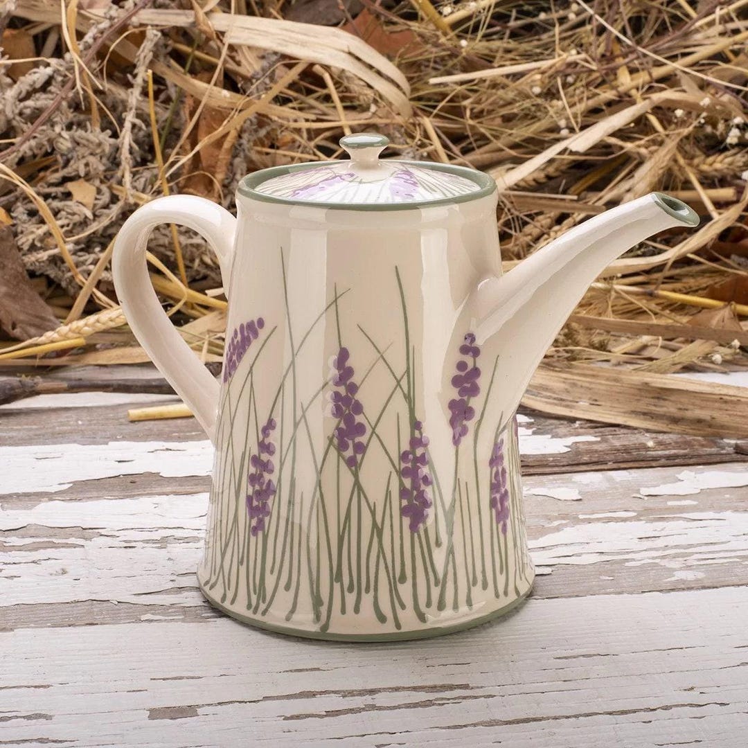 Lavender Teapot, Ceramic Teapot, Handmade Teapot, Pottery Teapot, Green ...