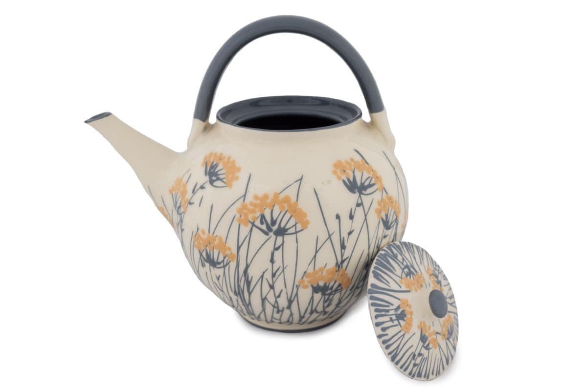 Teapot, Ceramic Teapot, Handmade Teapot, Pottery Teapot, Gray and White ...