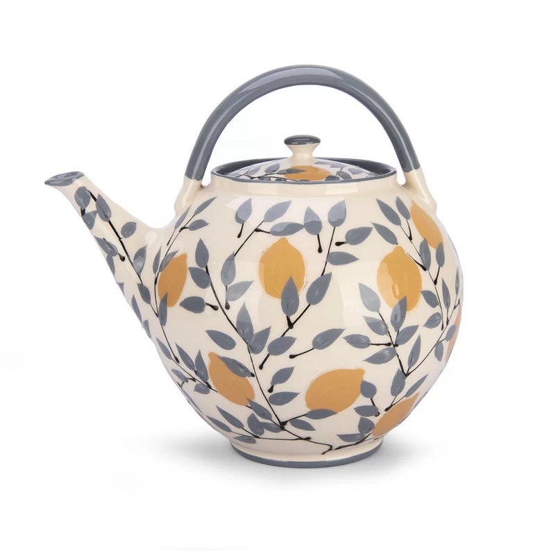 Teapot, Ceramic Teapot, Handmade Teapot, Pottery Teapot, Gray and White ...