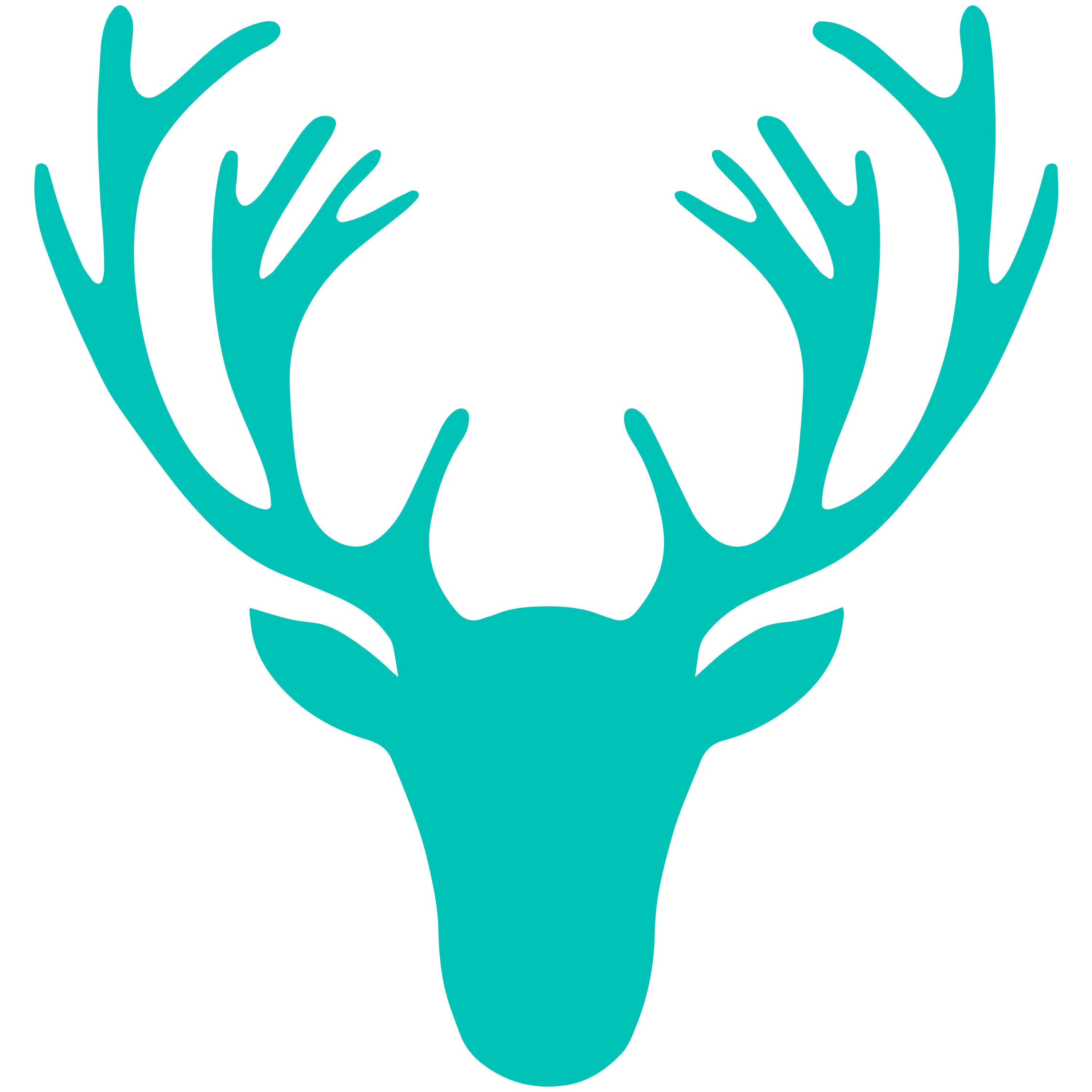 Deer Antler Head Logo Vinyl Decal Car Window Bumper Sticker - Etsy