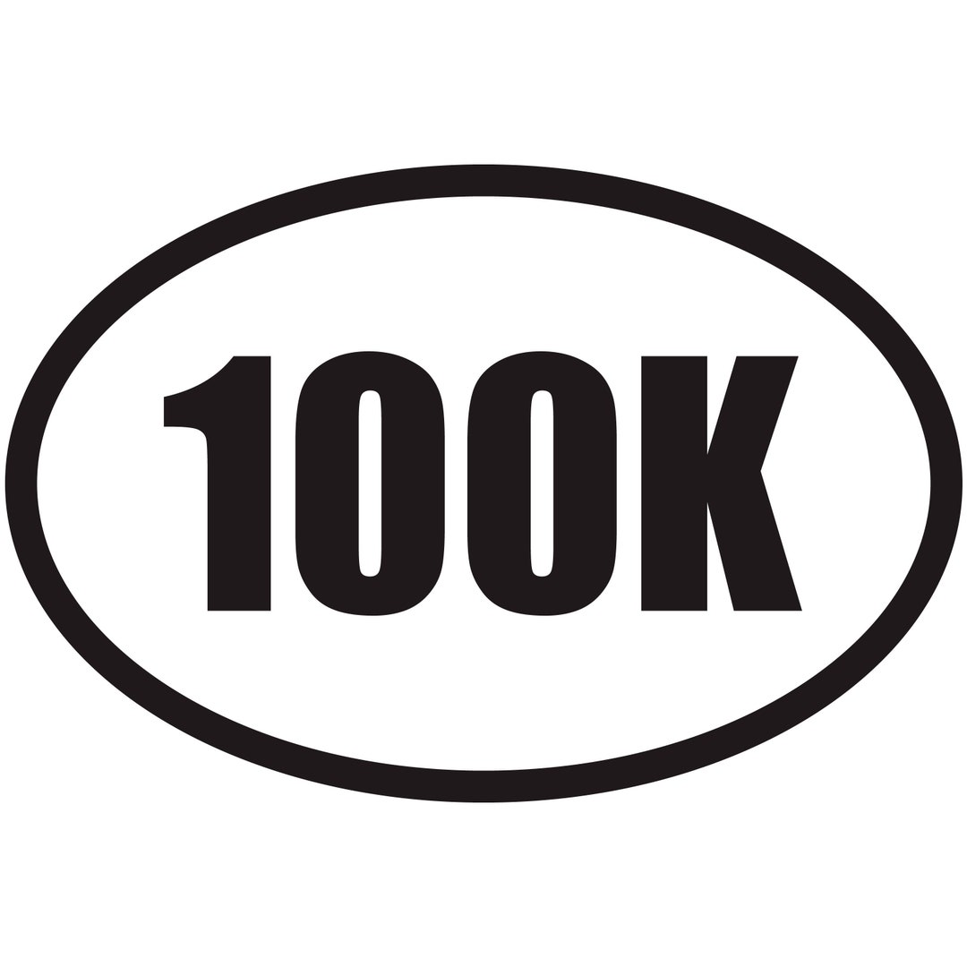 100K Full Marathon Ultramarathon Euro Oval Running Vinyl Decal Car ...