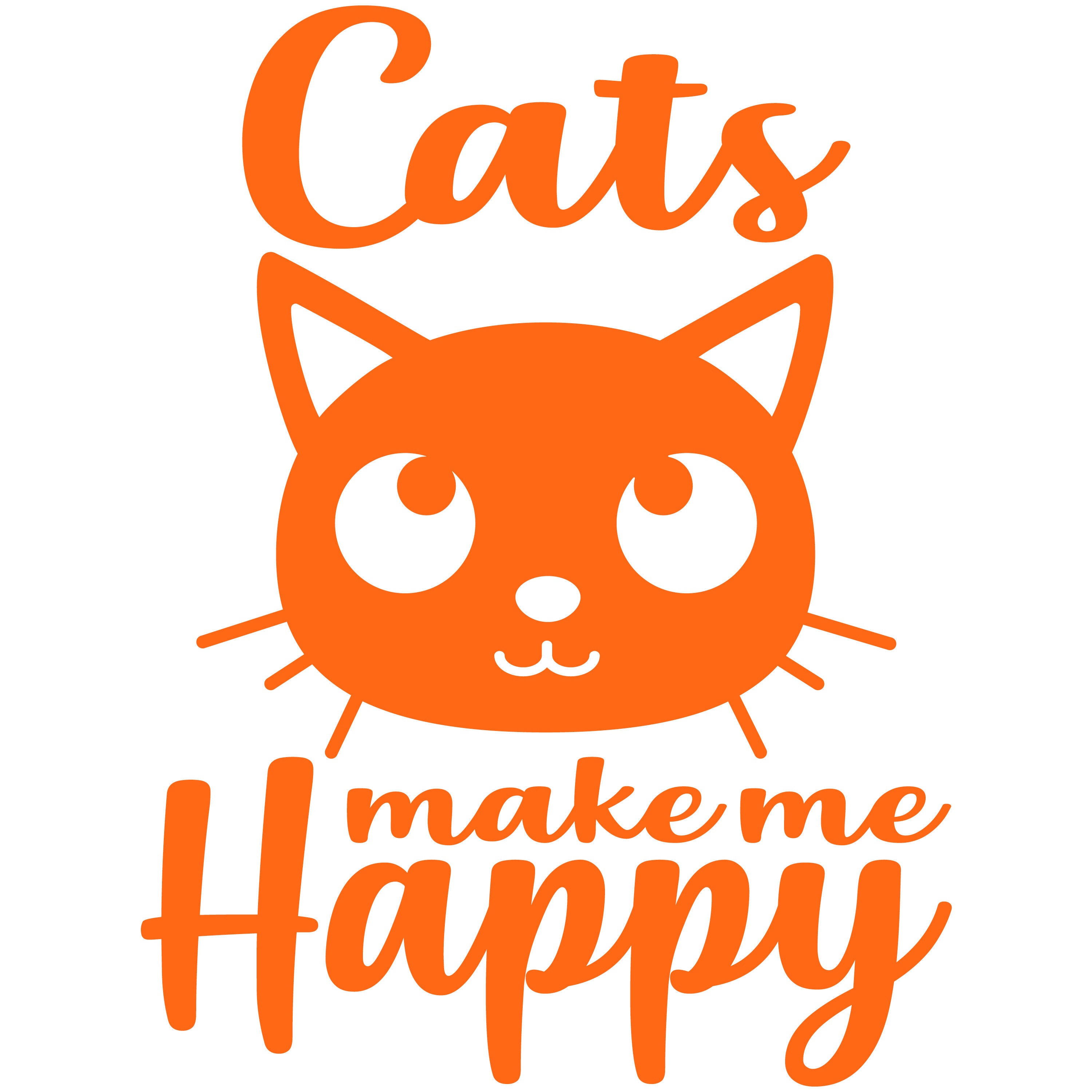 Cats Make Me Happy Vinyl Decal Car Window Bumper Sticker V2 | Etsy
