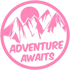 Adventure Awaits Circle Logo Vinyl Decal Car Window Bumper Sticker ...