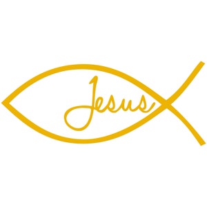 Jesus Fish Script Vinyl Decal Car Truck Window Bumper Sticker (2x ...