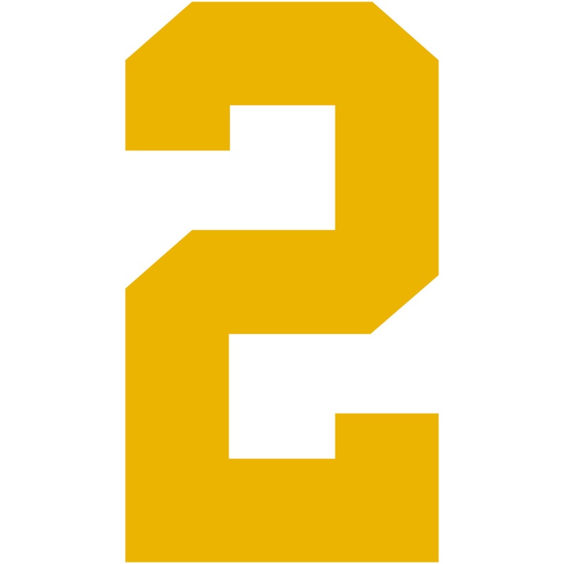 Varsity Number 2 Decal Sticker Vinyl Window Laptop College Athletic ...