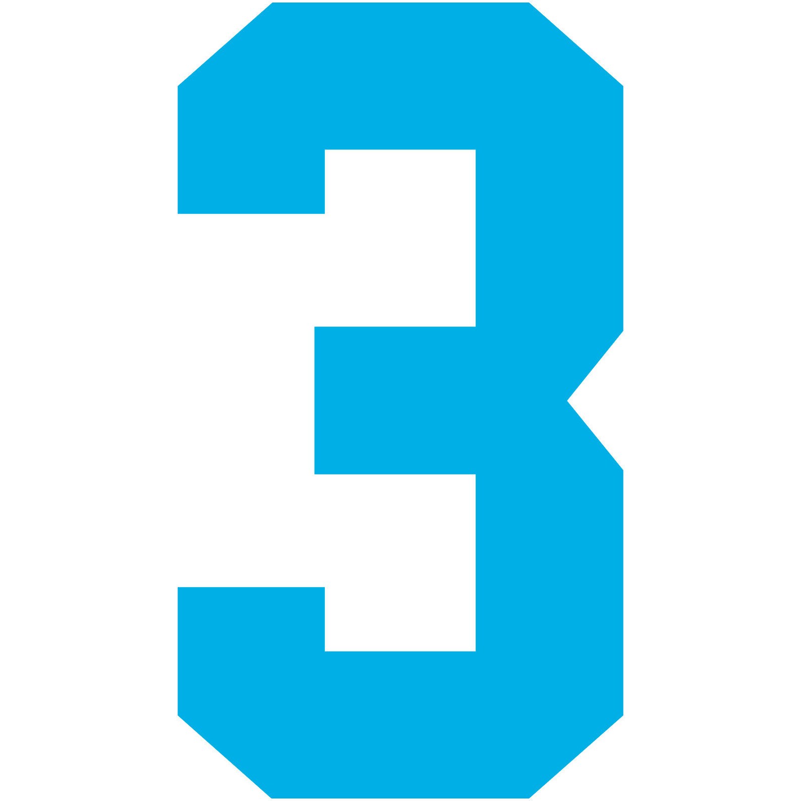 Varsity Number 3 Decal Sticker Vinyl Window Laptop College Athletic ...