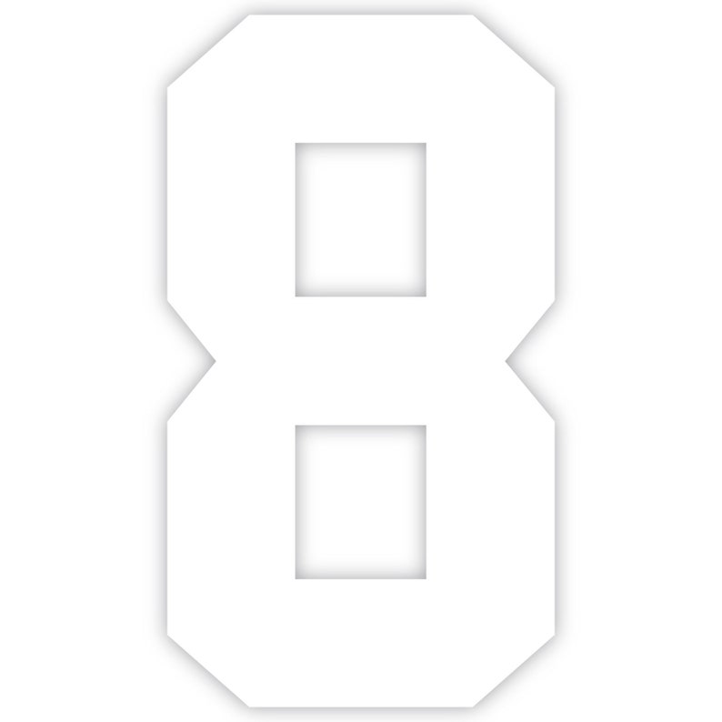 Varsity Number 8 Decal Sticker Vinyl Window Laptop College Athletic ...