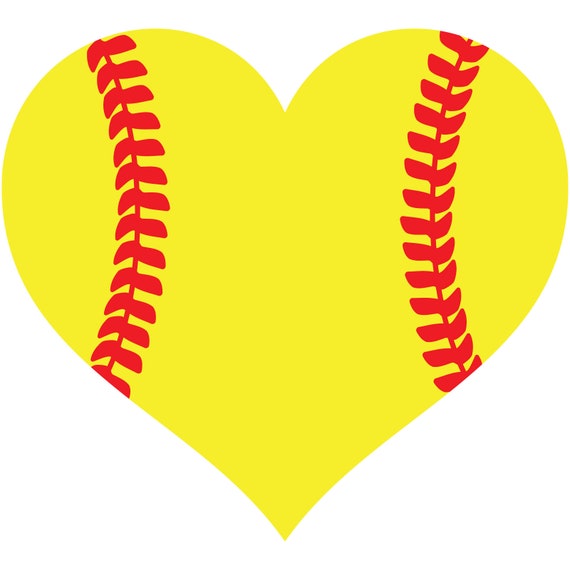 Heart Shaped Softball Ball Vinyl Decal Car Window Bumper - Etsy
