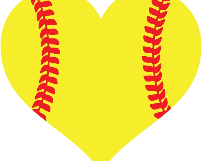 Heart Shaped Softball Ball Vinyl Decal Car Window Bumper - Etsy