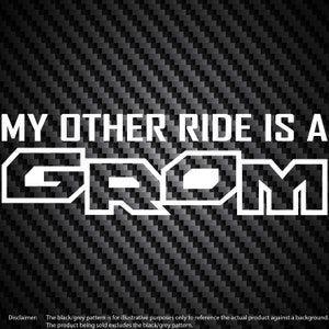 My Other Ride Is A Grom Logo Vinyl Decal Car Window Bumper Sticker 