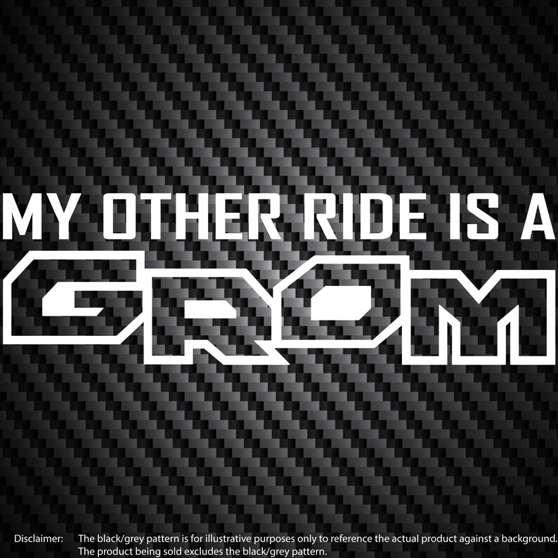 My Other Ride Is A Grom Logo Vinyl Decal Car Window Bumper | Etsy