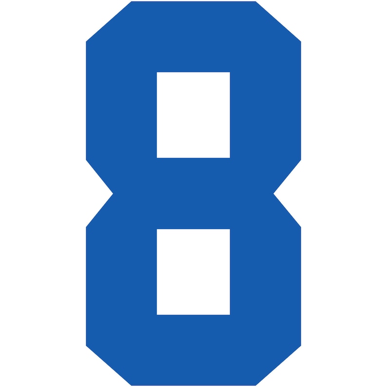 Varsity Number 8 Decal Sticker Vinyl Window Laptop College Athletic ...