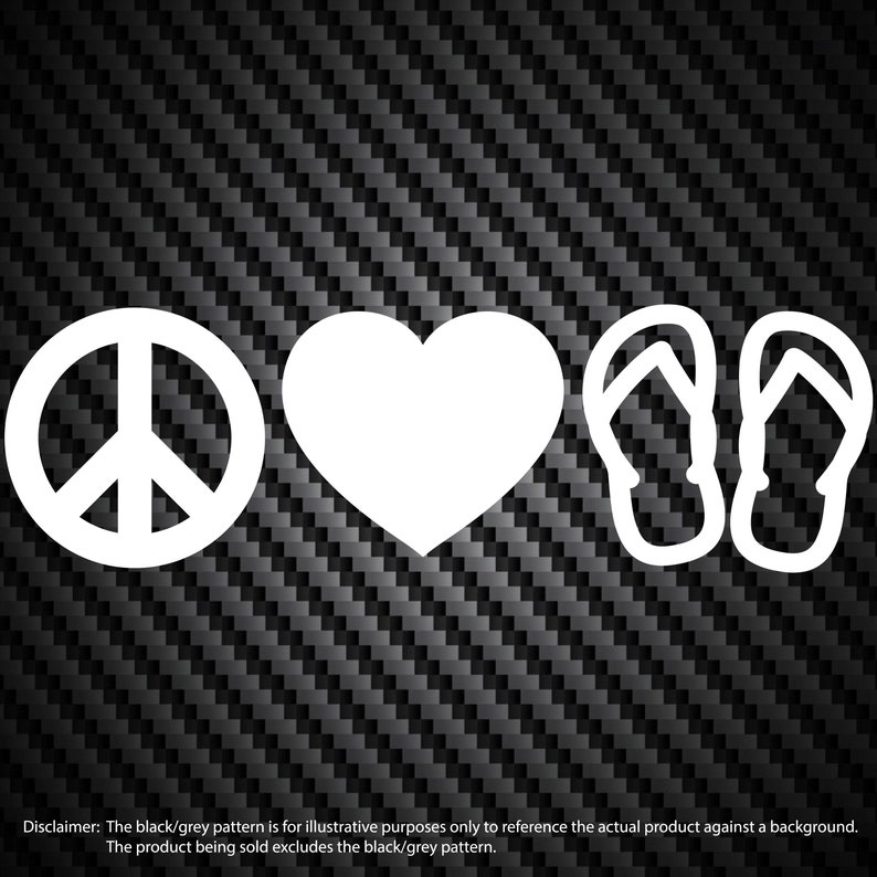 Peace Love Flip Flop Vinyl Decal Car Window Bumper Sticker Hawaii State ...