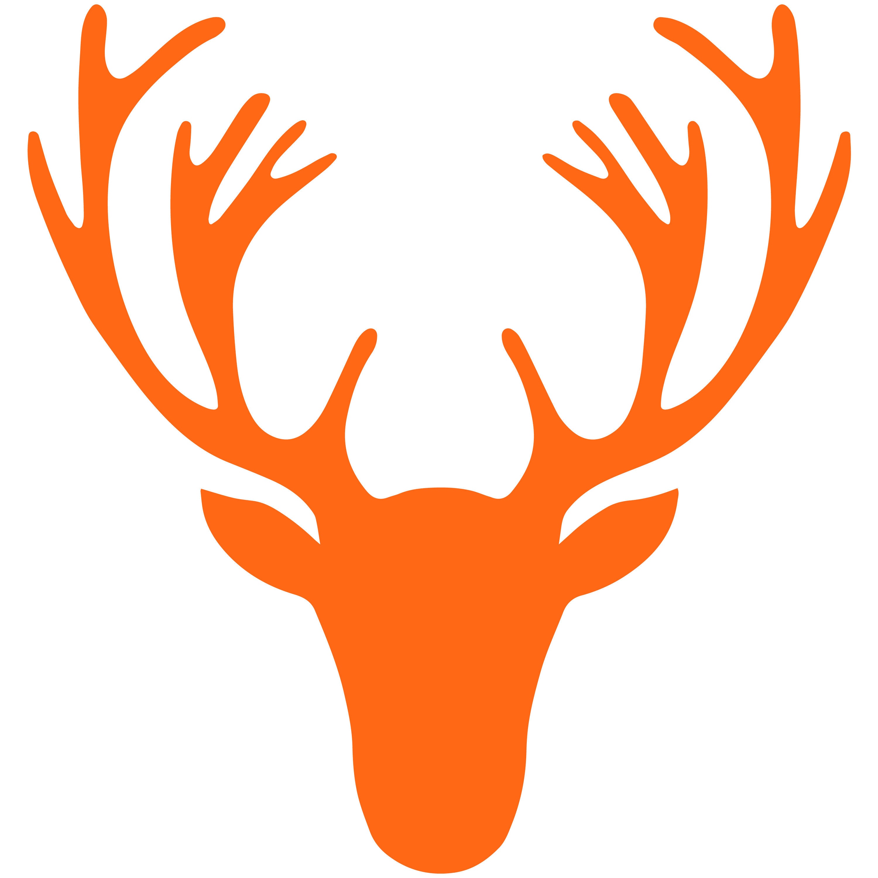 Deer Antler Head Logo Vinyl Decal Car Window Bumper Sticker Select ...
