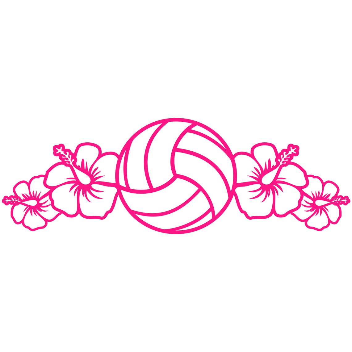 Volleyball Hibiscus Flower Vinyl Decal Car Window Bumper - Etsy
