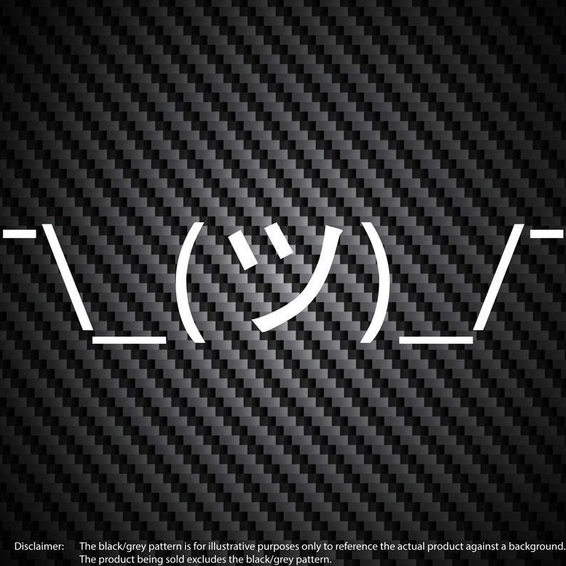 Emoticon Shrug Logo Vinyl Decal Car Window Bumper Sticker Select Color ...
