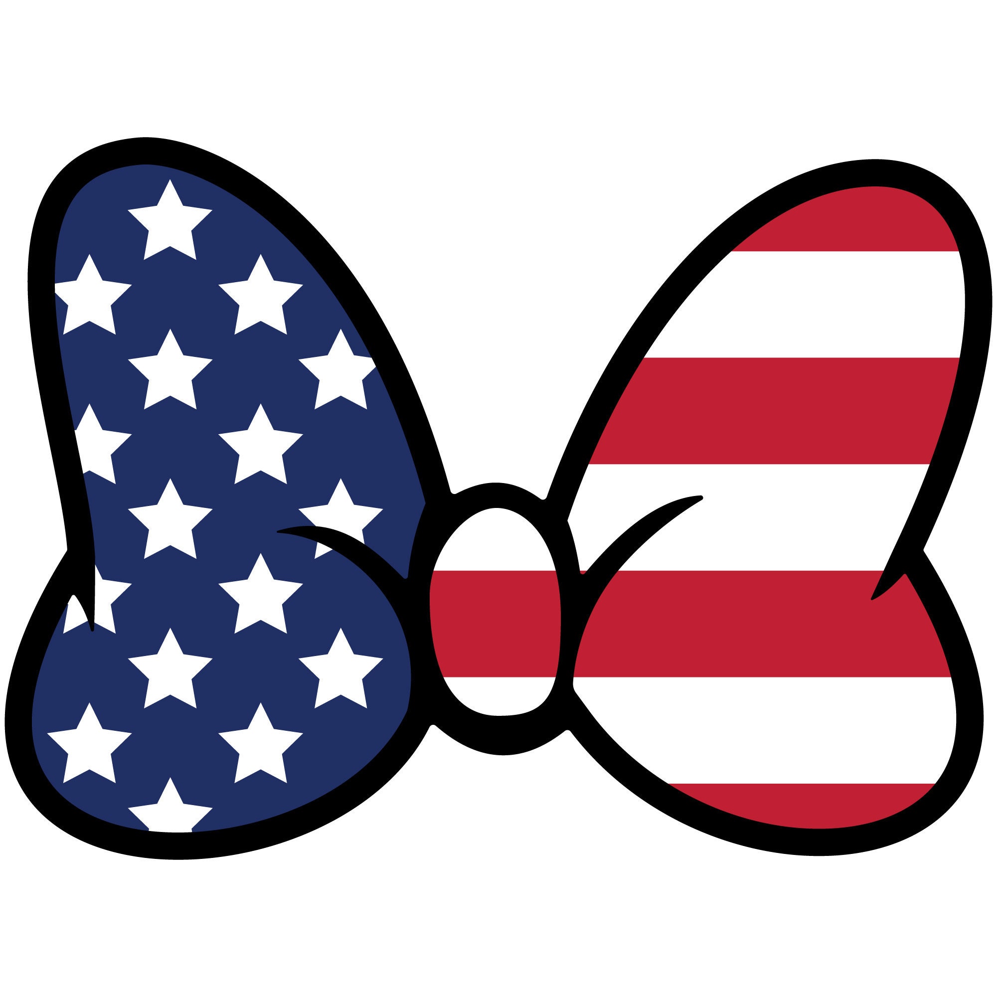 Minnie Mouse Bow USA Flag Red White Blue Stars Stripes Vinyl | Etsy