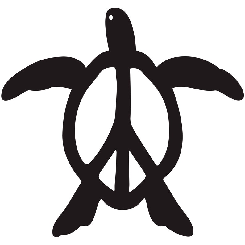 Hawaiian Sea Turtle Peace Sign Vinyl Decal Sticker Car Window Bumper ...