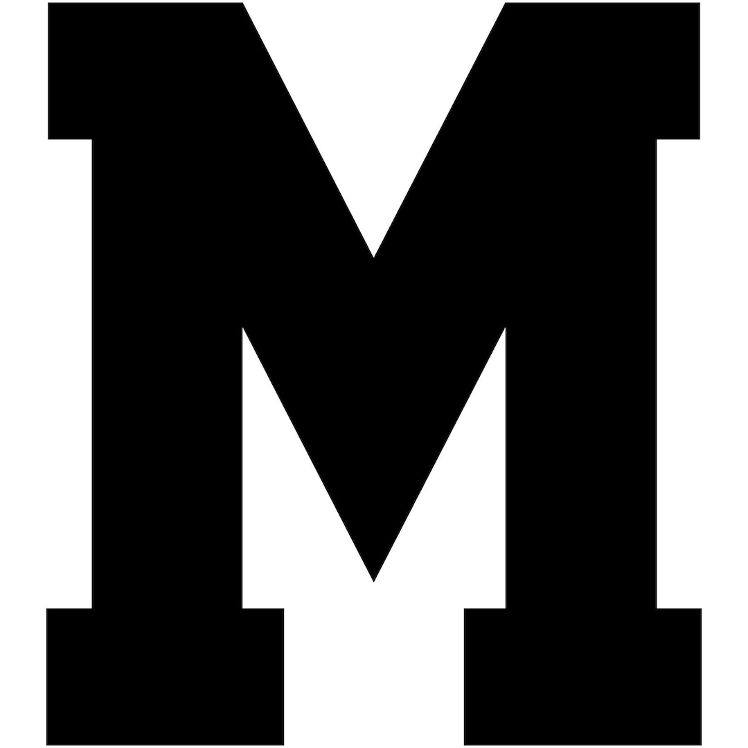 Varsity Letter M Decal Sticker Vinyl Window Laptop College Athletic ...