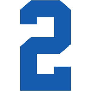 Varsity Number 2 Decal Sticker Vinyl Window Laptop College Athletic ...